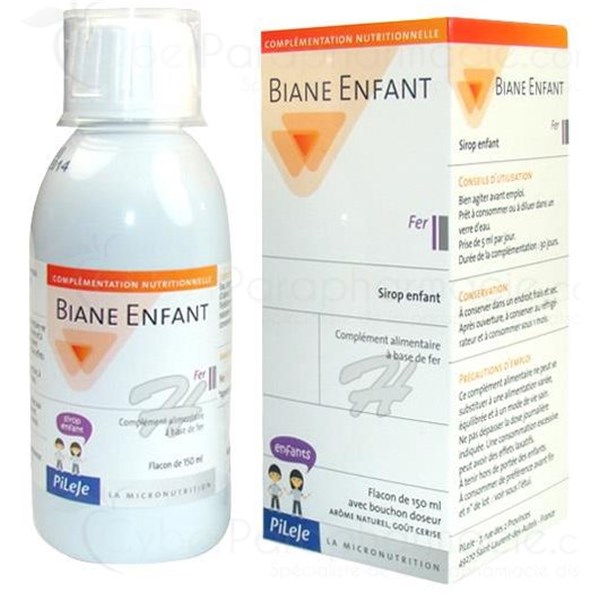 BIANE ENFANT FER, Complément alimentaire à base de fer - Saveur cerise ...